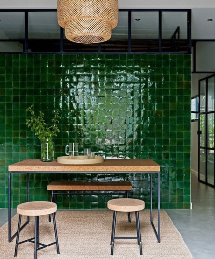 Des zelliges verts dans sa déco - Turbulences Déco